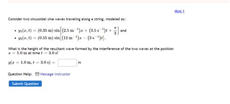 Solved Consider Two Sinusoidal Sine Waves Traveling Along A Chegg Com