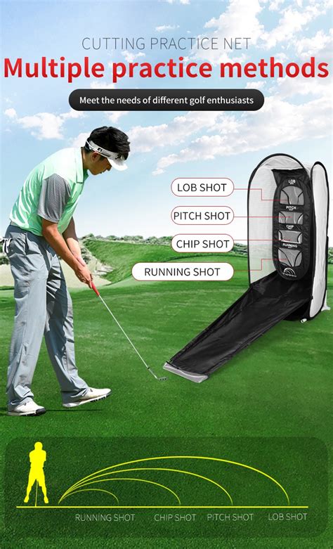 Pgm Foldable Portable Golf Chipping Practice Net With 2 Target For