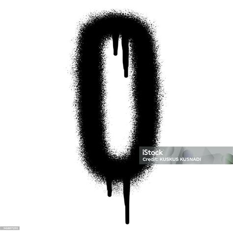 낙서 글꼴 알파벳 O 블랙 스프레이 페인트 벡터 그림입니다 0명에 대한 스톡 벡터 아트 및 기타 이미지 0명 검은색