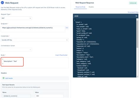 Missing Params While Try To Update Ticket Description Using Web Request