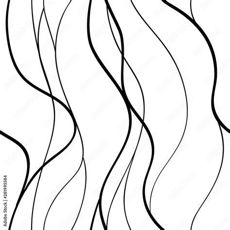 Abstract Lines Waves Pattern Seamless Curve Intertwine Black Line