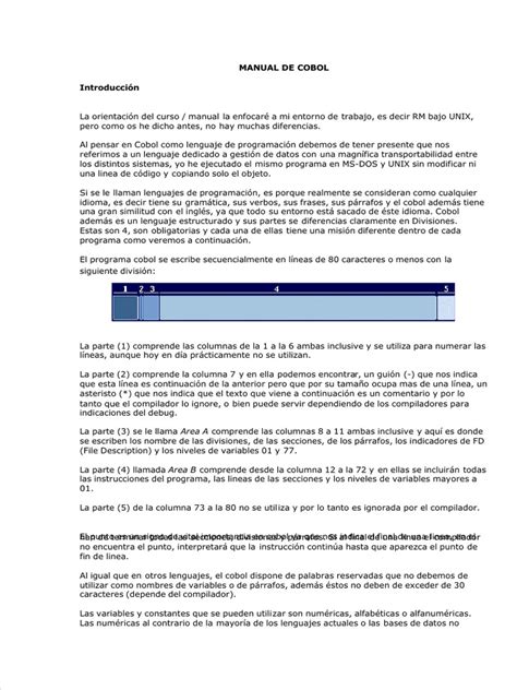 Vdocuments Mx Manual Detallado Cobol Pdf Archivo De Computadora