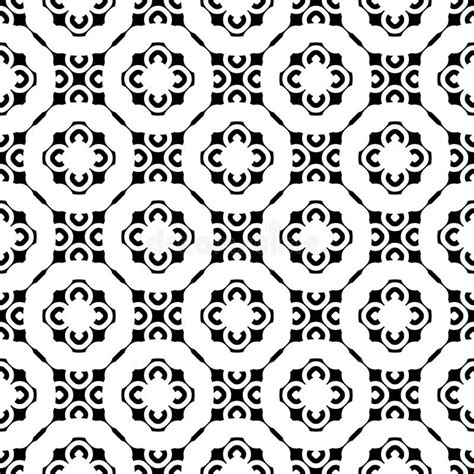 Monochrome Seamless Pattern Rings Texture Stock Vector Illustration