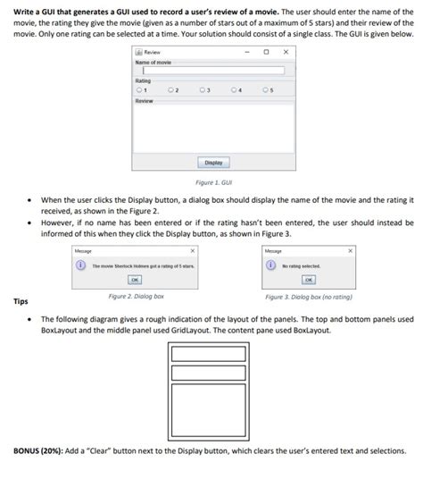 Solved Use Java To Implement The Followingwrite A Gui That
