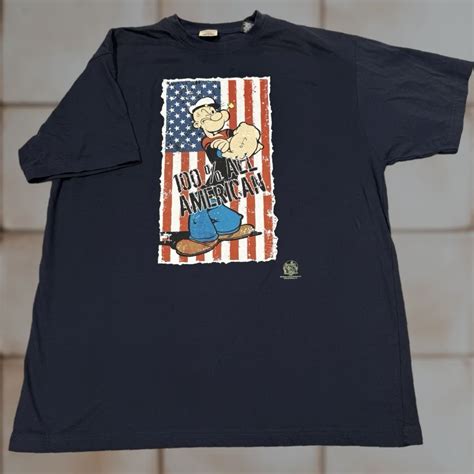 Liquid Blue Popeye Shirt Men Xl Big Blue Liquid Blue Vintage Cartoon Tv