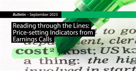 Reading Through The Lines Price Setting Indicators From Earnings Calls