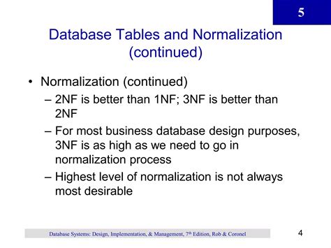 chapter 5 normalization of database tables pdf databases computer