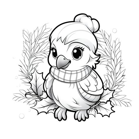 아이들을 위한 크리스마스 색칠책이나 페이지 크리스마스 새 흑백 벡터 일러스트 레이 션 크리스마스 색칠 색칠하기 책 Png 일러스트 및 이미지 에 대한 무료 다운로드