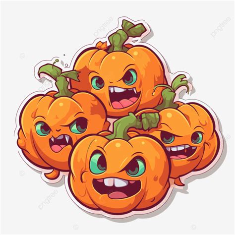 화난 얼굴 클립 아트와 네 개의 만화 호박 스티커 벡터 만화 5 작은 호박 절연 스티커 디자인 상표 Png 일러스트 및 벡터 에 대한 무료 다운로드 Pngtree