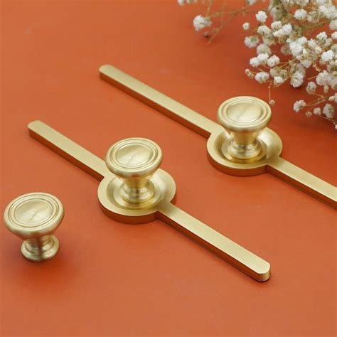 Brass Cabinet Handles With Backplate Etsy