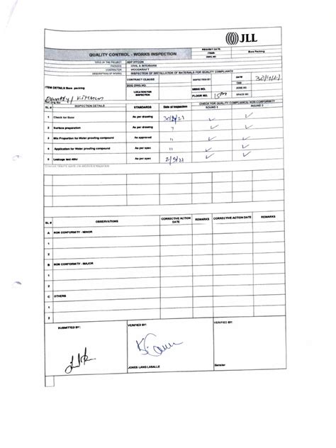 Water Proofing Check List Pdf Systems Engineering Evaluation