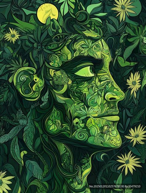 Ai创作图绿色面设计 设计绿色装饰画 神绿色背景 绿色创意插画 彩绘女人植物抽象画 抽象采茶女 绿色调装饰画 人与自然类插图 女人蝴蝶树叶绿瘦 插画绿叶女孩 绿色花式设计 手绘抽象女人花草插画