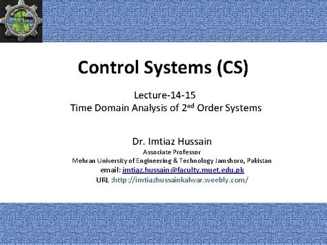 Control Systems Cs Lecture14 15 Time Domain Analysis