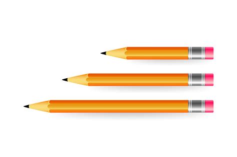 흰색 배경에 다양한 길이의 연필 연필의 변형 벡터 그림입니다 연필에 대한 스톡 벡터 아트 및 기타 이미지 연필 짧은 길이 개념 Istock