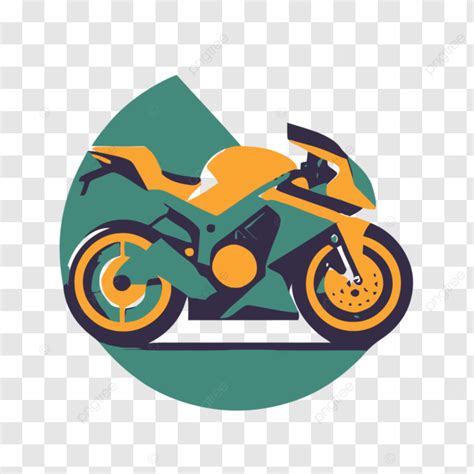 빨간색 원 안에 밝은 녹색의 오토바이 벡터 흰색 배경에 있는 단순한 다채로운 모토바이크 아이콘 그림자 없음 작은 프레임 중앙 Png 일러스트 및 벡터 에 대한 무료