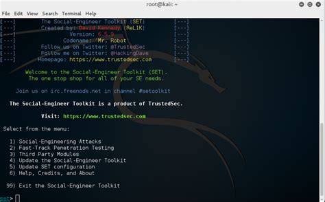 The Social Engineer Toolkit Kali Linux Penetration Testeing Geek
