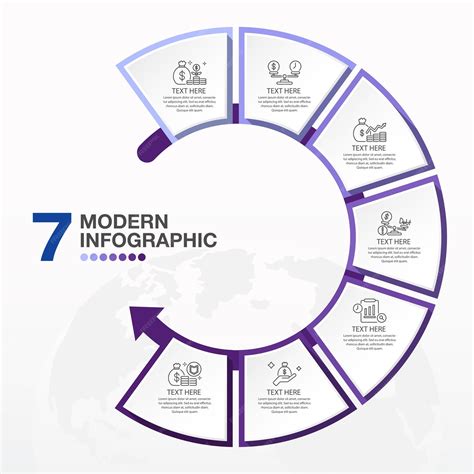 Premium Vector Blue Circle Infographic Template With 7 Steps Process Or Options Process Chart