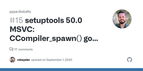Setuptools 50 0 MSVC CCompiler Spawn Got An Unexpected Keyword