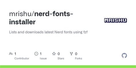 Github Mrishu Nerd Fonts Installer Lists And Downloads Latest Nerd