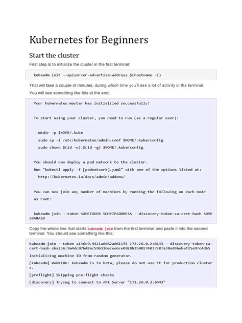 Kubernetes For Beginners Pdf Internet Protocol Suite Computer Network