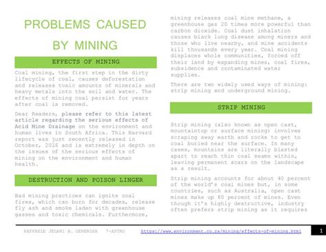 Problems Caused By Mining Docx Indoor Environmental Quality Home And Garden