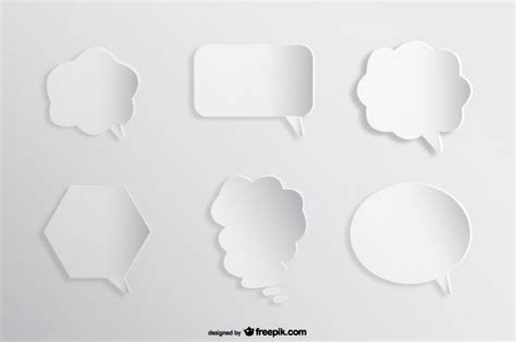 연설 만화 거품 배경 종이 컷 아웃 효과 프리미엄 벡터