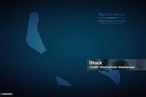 진한 파란색 배경에 있는 코모로의 벡터 점선 스타일 지도 0명에 대한 스톡 벡터 아트 및 기타 이미지 0명 가리키기 개념 Istock
