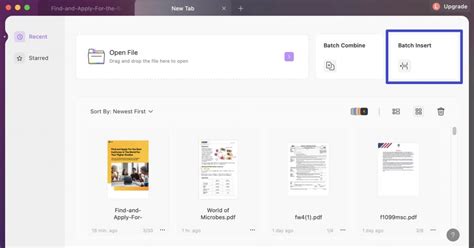 batch insert a pdf to multiple pdfs on mac with updf