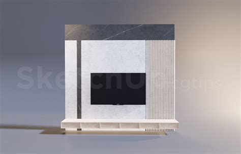 9166 Free Sketchup Wall Tv Model Download