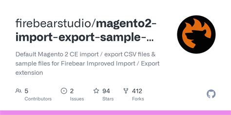 GitHub Firebearstudio Magento2 Import Export Sample Files Default