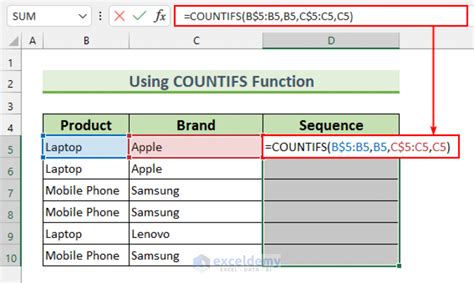 how to create a number sequence in excel based on criteria