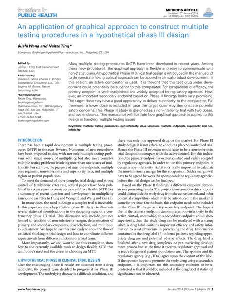 PDF An Application Of Graphical Approach To Construct Multiple Testing Procedure In A