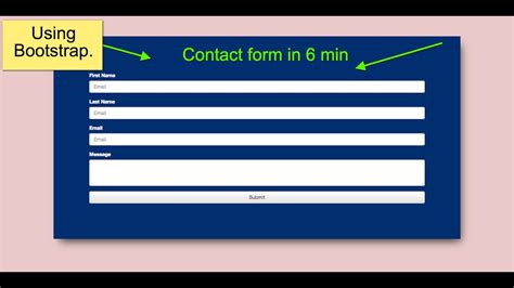 How To Design Contact Us Form In Bootstrap Css3 Html5 Youtube