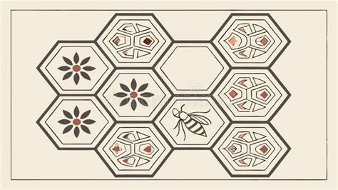 Geometric Floral Pattern Hexagons Decorative Design Vector Design Generative Ai Stock Vector