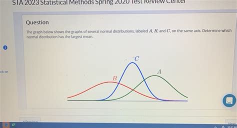 Solved Sta 2023 Statistical Methods Spring 2020 Test Review
