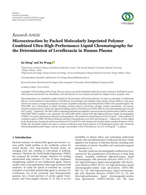 Pdf Microextraction By Packed Molecularly Imprinted Polymer Combined Ultra High Performance