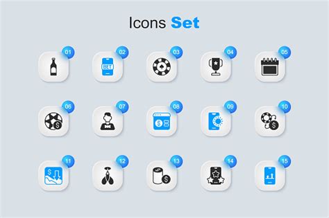 온라인 스포츠 베팅 카지노 딜러 재무 성장 감소 칩 교환 와인 한 병 및 포커 테이블 게임 아이콘을 설정합니다 벡터 감소에 대한 스톡 벡터 아트 및 기타 이미지 Istock