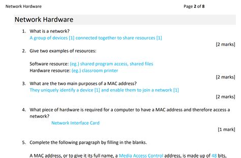 Igcse Computer Science Network Hardware Mastery Teaching Resources