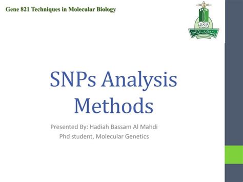 Snps Analysis Methods Ppt