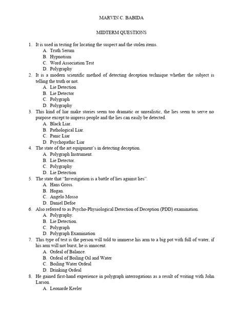 Lie Detection Pdf Polygraph Lie