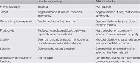 Comparison Of Genetic Engineering Versus Artificial Selection