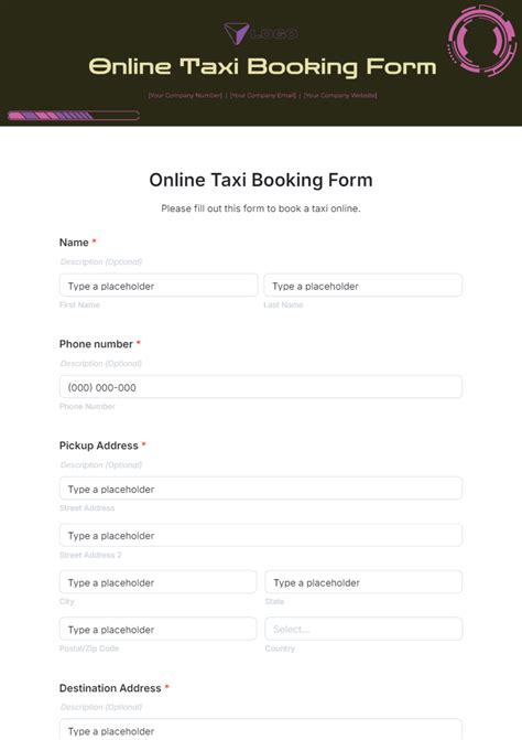 Free Tour Booking Form Template To Edit Online