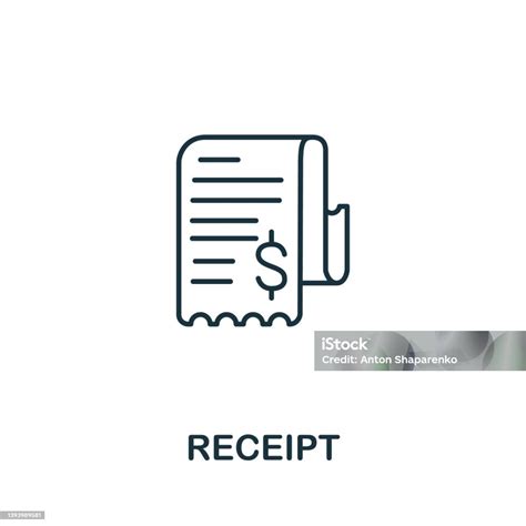 영수증 아이콘입니다 쇼핑 아이콘 컬렉션의 라인 스타일 기호입니다 로고 인포 그래픽 Ux 및 Ui에 대한 영수증 창조적 인 요소 가격에 대한 스톡 벡터 아트 및 기타 이미지