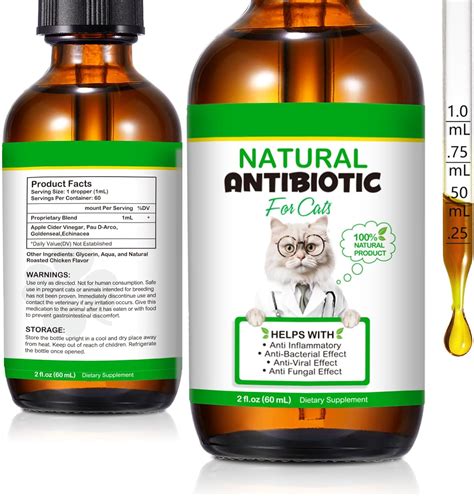 Cat Antibiotics For Infections 60ml Natural Fast Acting Vitamins For Cats Skin And Ear