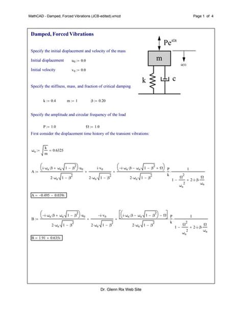 Math Cad Damped Forced Vibrations Jcb Edited Pdf