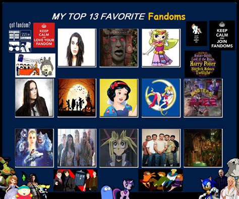 My Top 13 Fandoms By Amelia411 On Deviantart