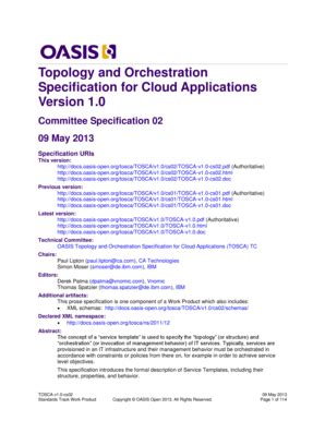 Fillable Online Docs Oasis Open Topology And Orchestration