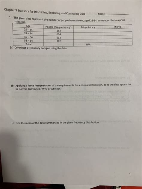 Solved Chapter 3 Statistics For Describing Exploring And