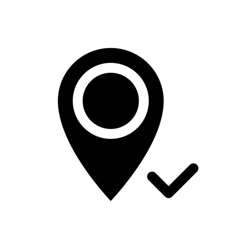 Reaching Pinned Destination Black Glyph Ui Icon Approved Place Gps Navigation User Interface