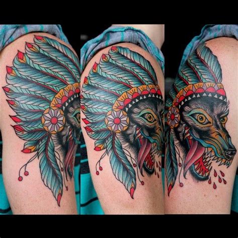 Kim Deakins On Instagram “wolfy Wolftattoo Headdresstattoo